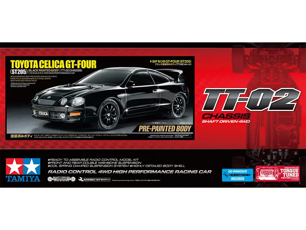 Tamiya : Toyota Celica GT-Four ST205 │ TT-02 Black Painted Body ...